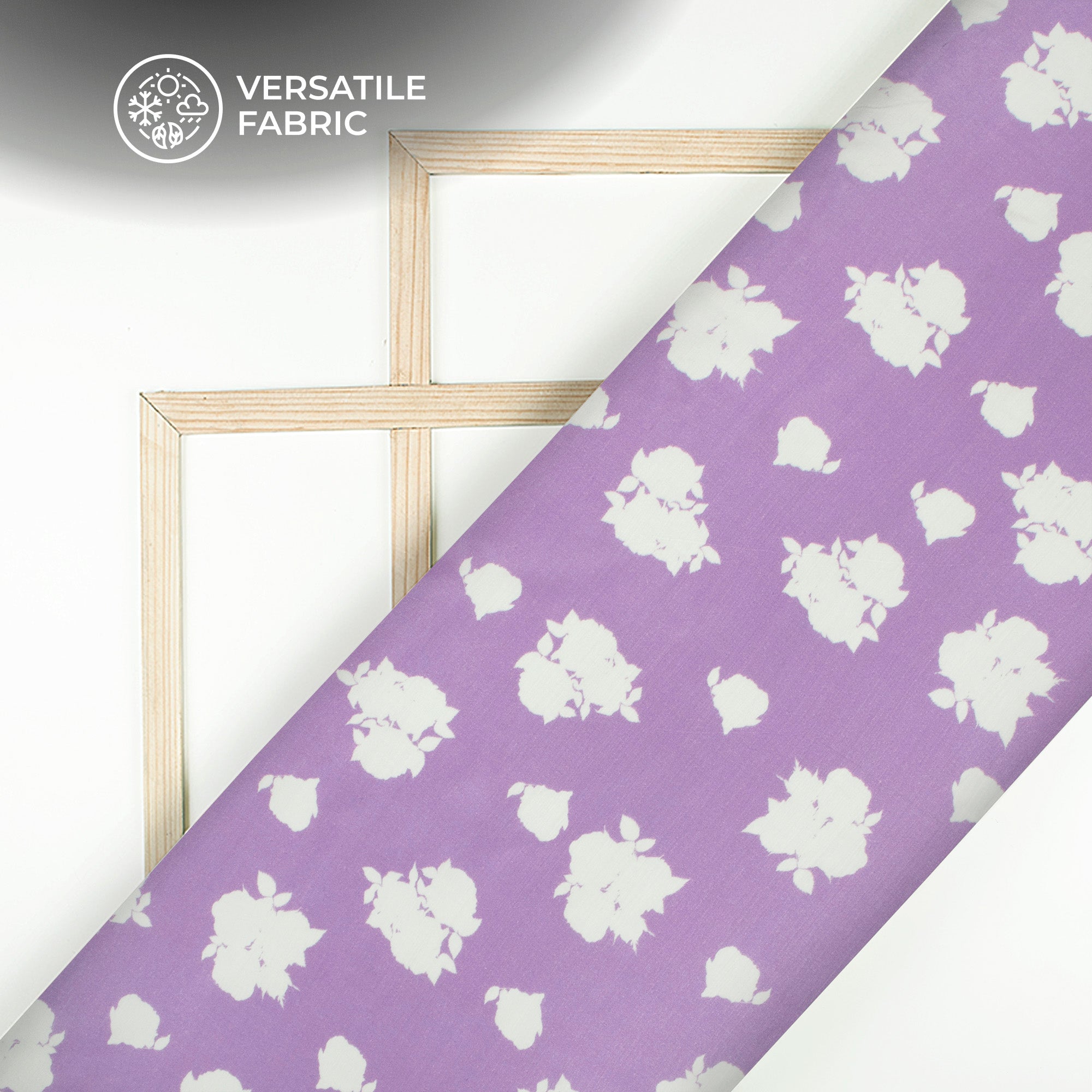 Lavender Purple Floral Digital Print Viscose Muslin Fabric – Fabcurate