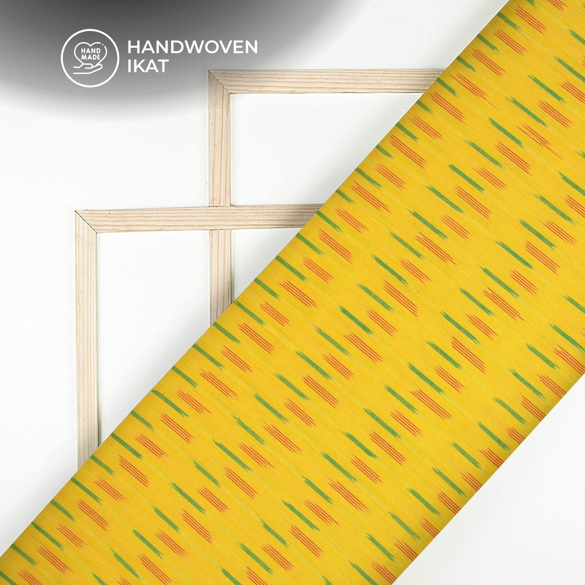 Bright Yellow Pre-Washed Pochampally Ikat Cotton Fabric – Fabcurate
