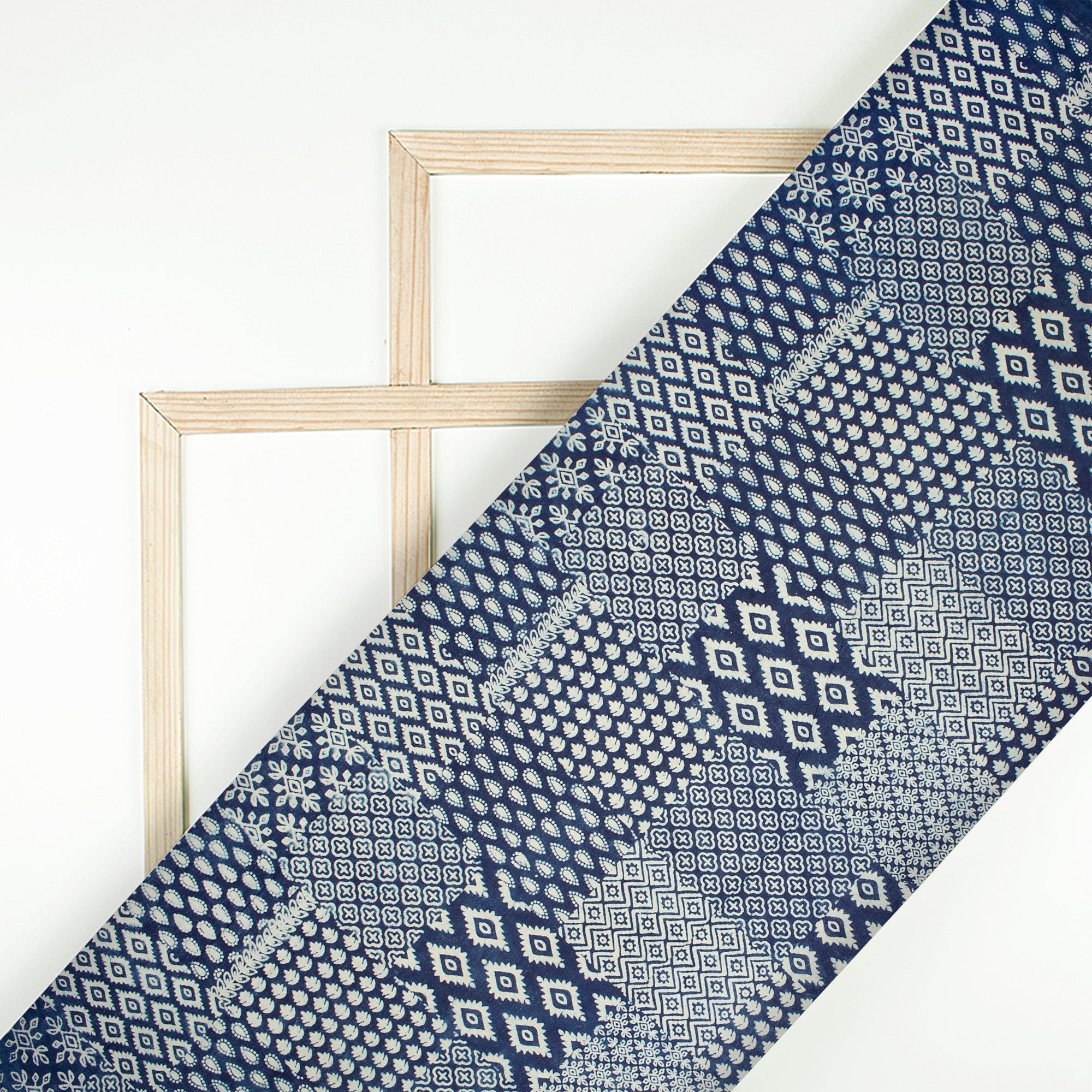 Indigo Traditional Pattern Dabu Handblock Cotton Fabric – Fabcurate