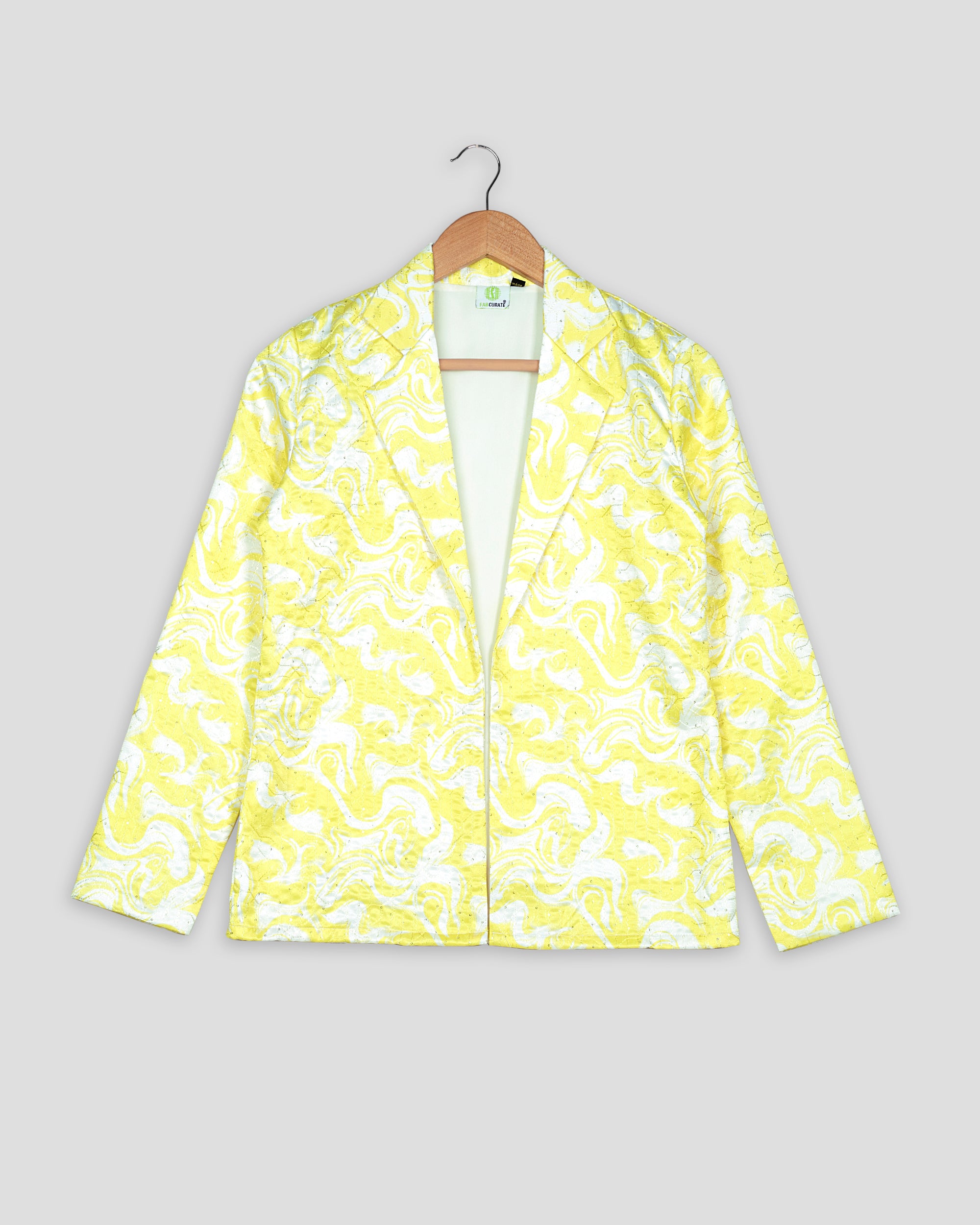 Yellow Floral Jacket With Thread Work Sequins Embroidery – Fabcurate