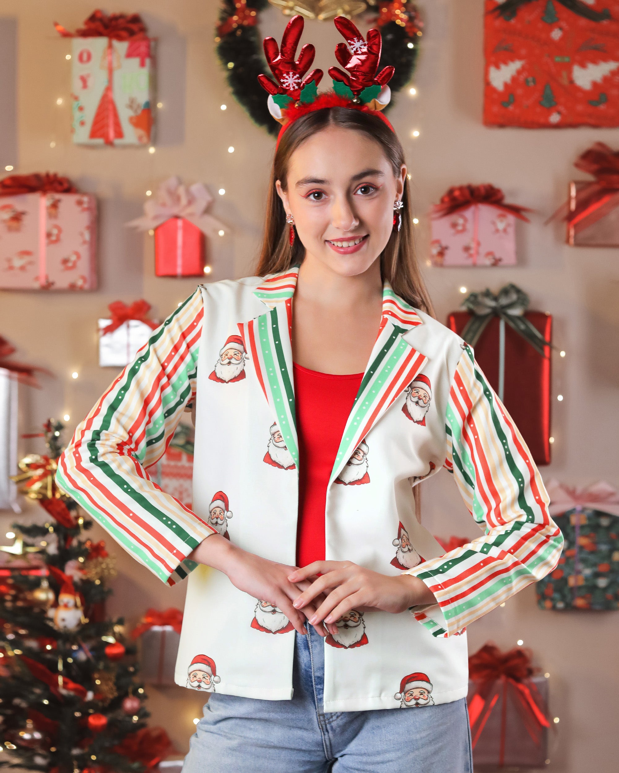 Swag Wali Santa Womens Jacket - For Christmas Lovers – Fabcurate