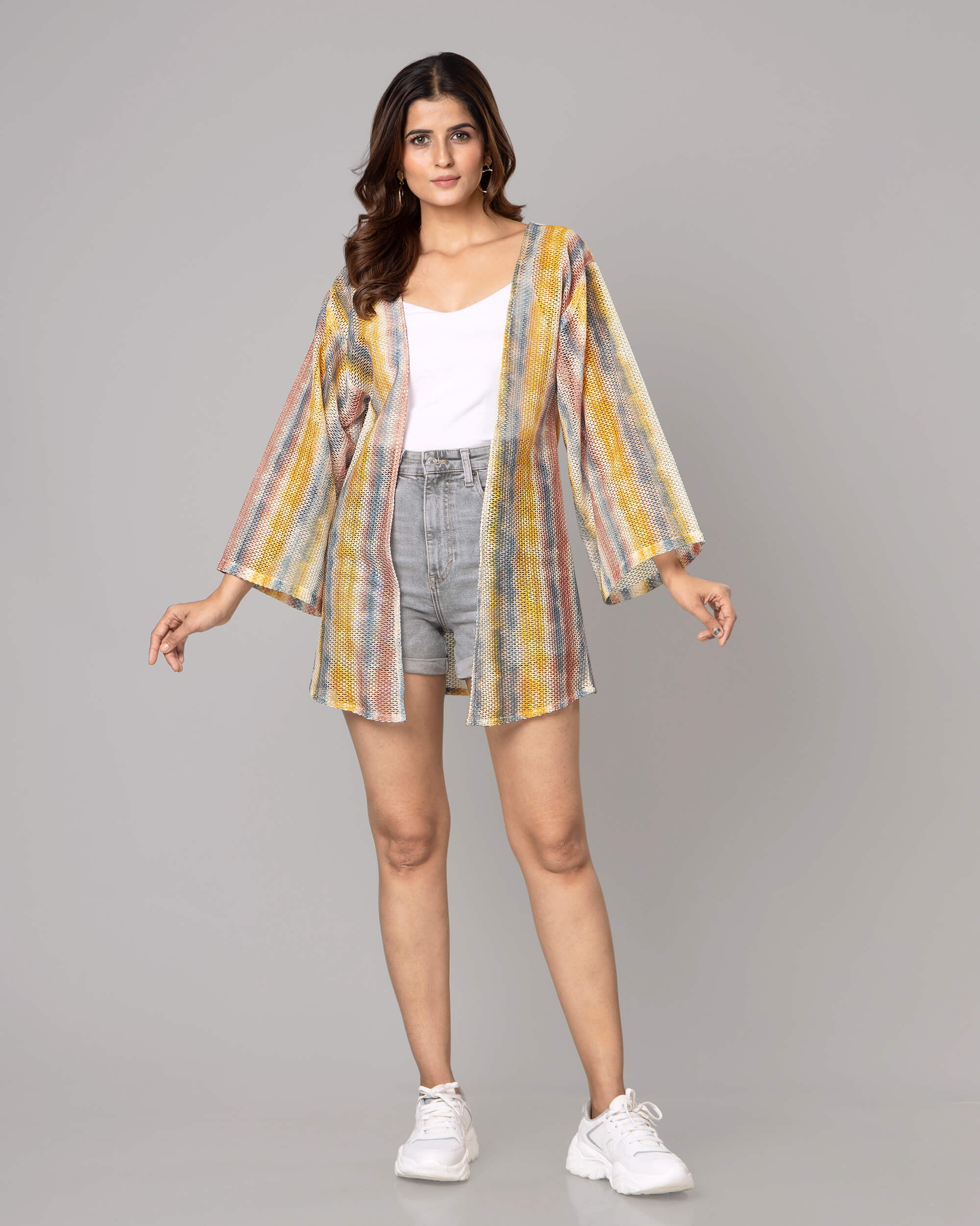 Stylish Stripes Shrug For Woman – Fabcurate