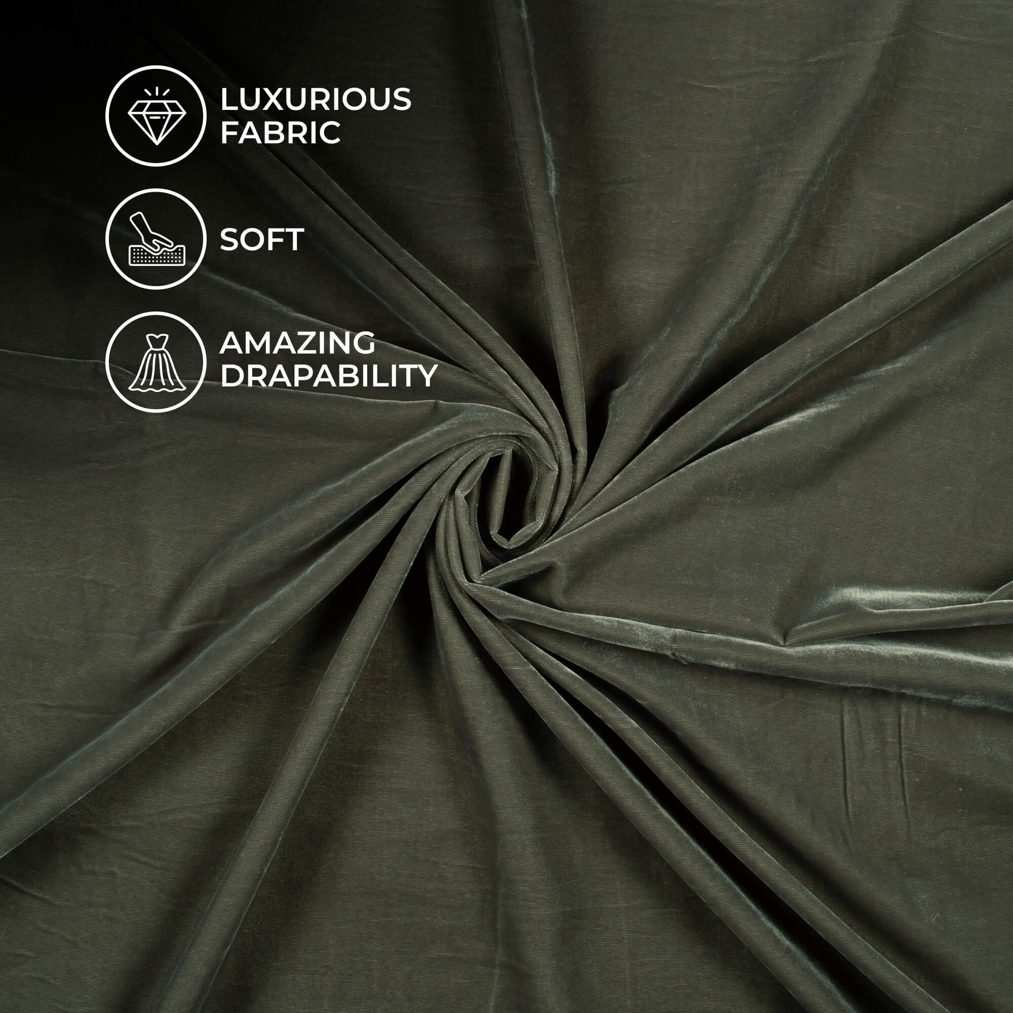Dark Grey Plain Export Quality Micro Velvet Fabric – Fabcurate