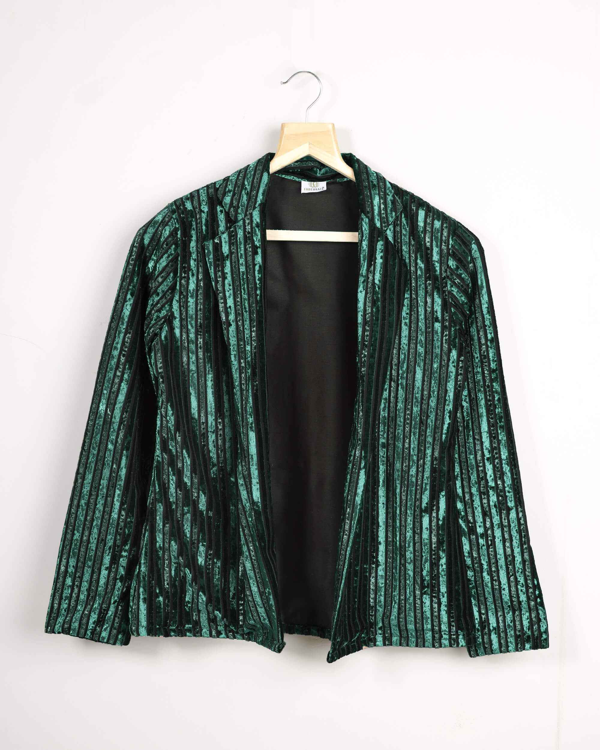 Green Imported Velvet Stripes Hangup Jacket – Fabcurate